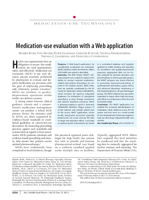 (PDF) Medication-use evaluation with a Web application