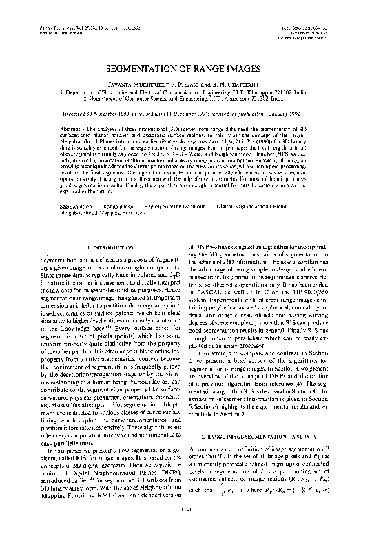 (PDF) Segmentation of Range Images