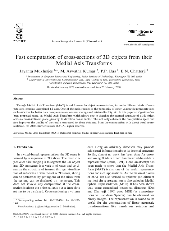 Pdf Fast Computation Of Cross Sections Of 3d Objects From Their