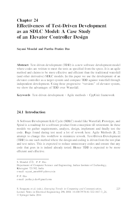(PDF) Effectiveness of Test-Driven Development as an SDLC Model: A Case ...