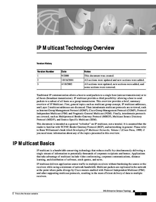 (PDF) IP Multicast Technology Overview
