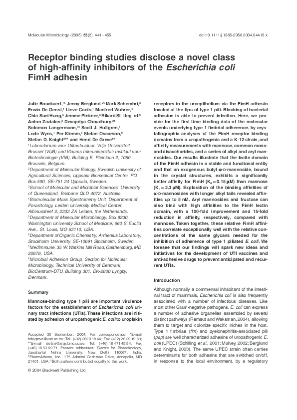 (PDF) Receptor binding studies disclose a novel class of high-affinity ...