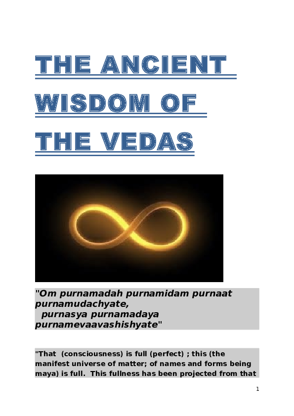 (DOC) ANCIENT WISDOM OF THE VEDAS