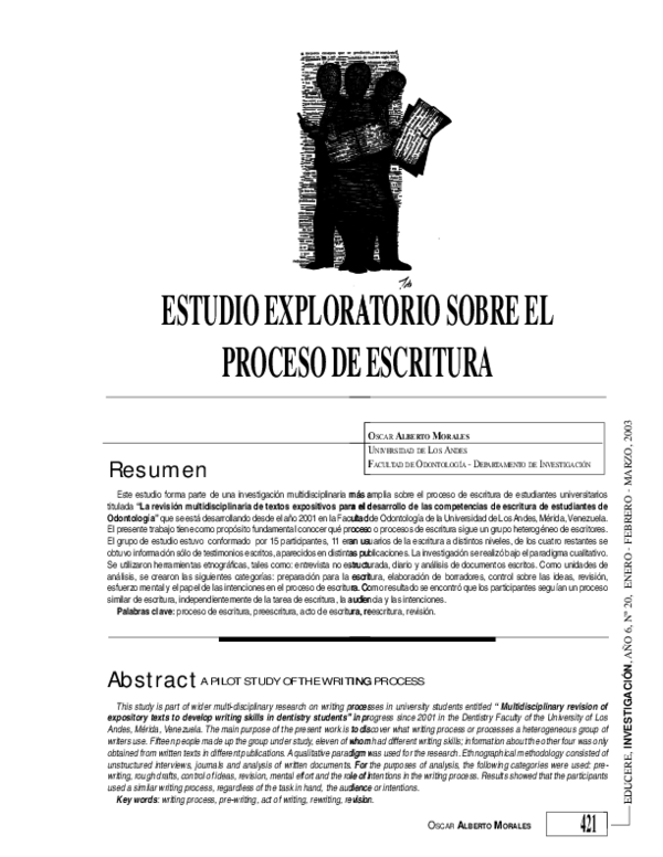 (PDF) A PILOT STUDY OF THE WRITING PROCESS / Estudio exploratorio sobre ...
