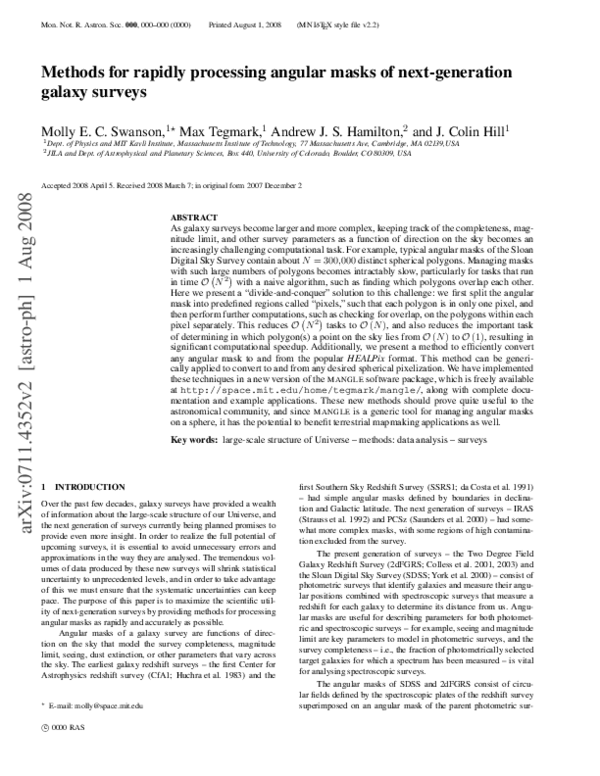 (PDF) Methods for rapidly processing angular masks of next-generation ...