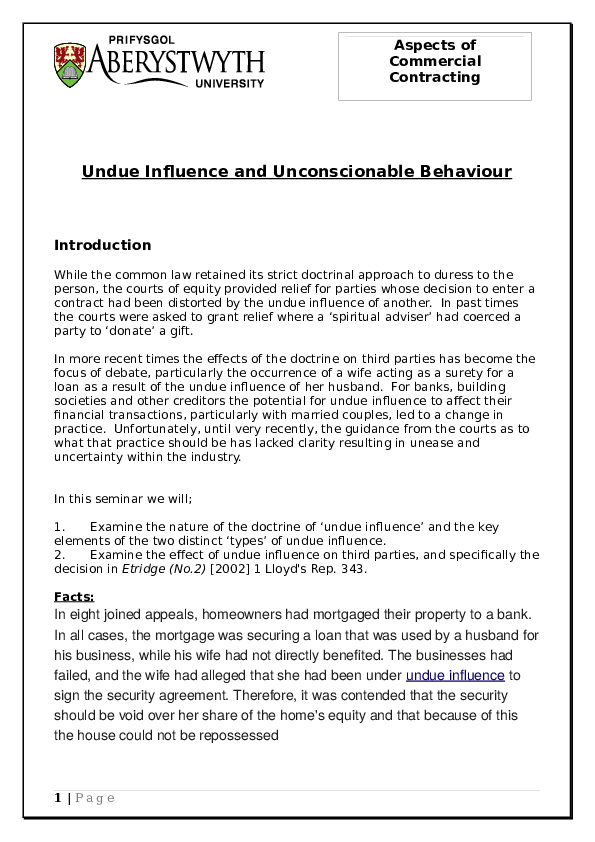 (DOC) Undue influence .docx