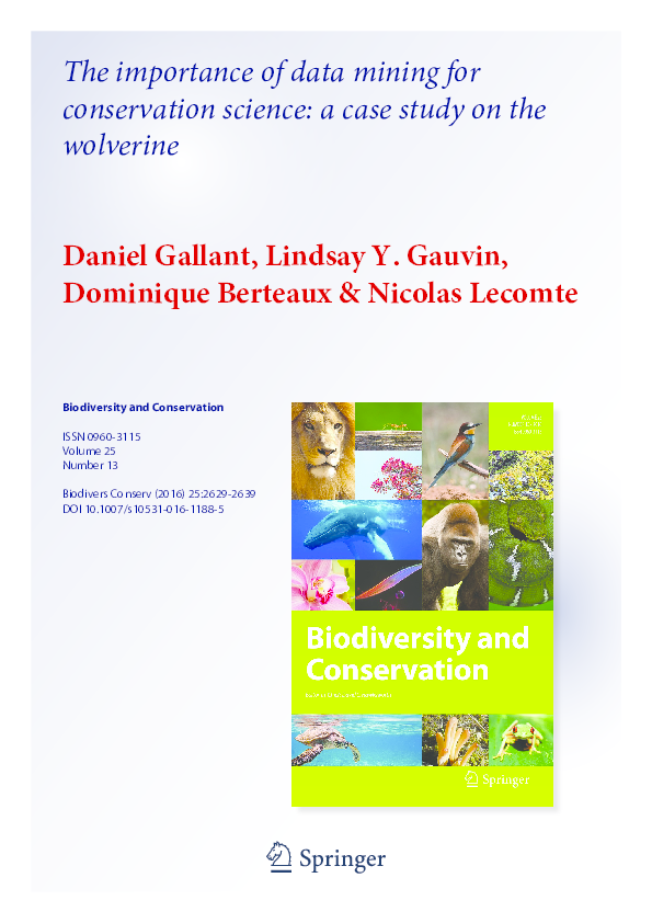 (PDF) Biodiversity and Conservation The importance of data mining for ...