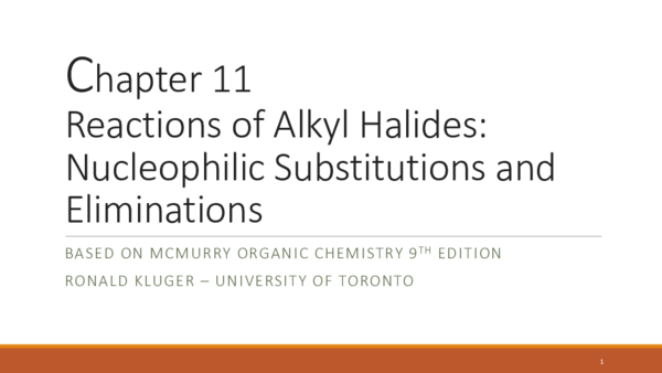 (PDF) Reactions of Alkyl Halides: Nucleophilic Substitutions and Eliminations
