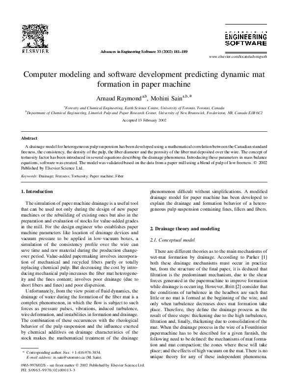 (PDF) Computer modeling and software development predicting dynamic mat ...