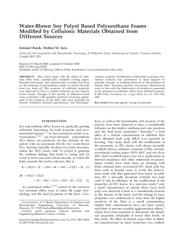 (PDF) Structure of Glycerol and Cellulose Fiber Modified Water-Blown ...