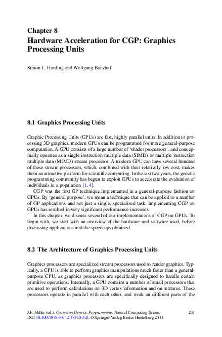 (PDF) Hardware Acceleration for CGP: Graphics Processing Units