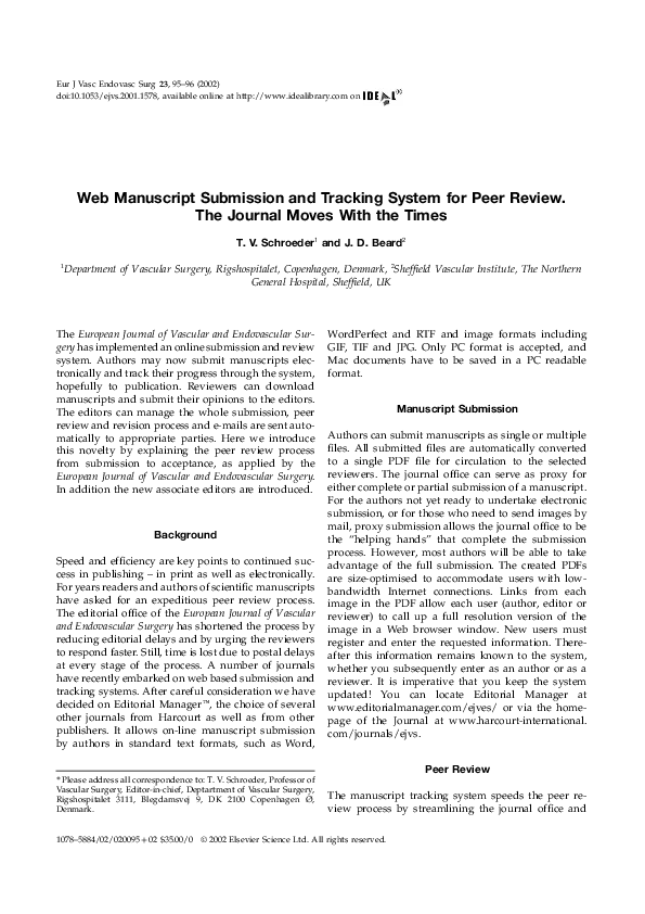 (PDF) Web Manuscript Submission and Tracking System for Peer Review ...