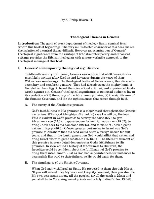 (DOC) Theological Themes in Genesis