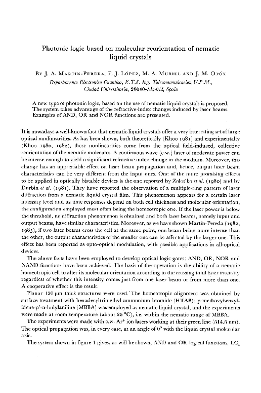 (PDF) Photonic Logic Based on Molecular Reorientation of Nematic Liquid ...