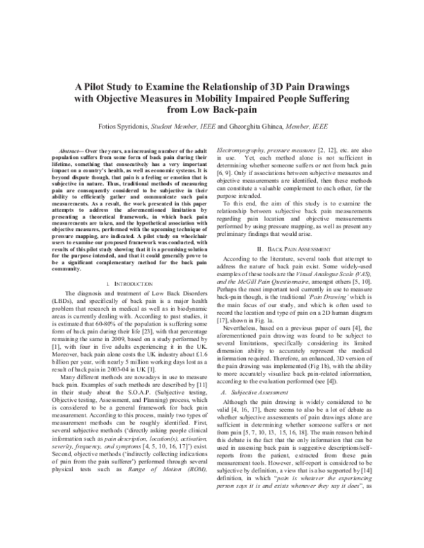(PDF) A pilot study to examine the relationship of 3D pain drawings ...