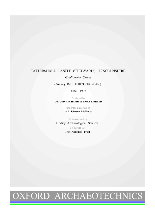 (PDF) Tilt Yard, Tattershall Castle, Lincolnshire. Geophysical Report. 1997