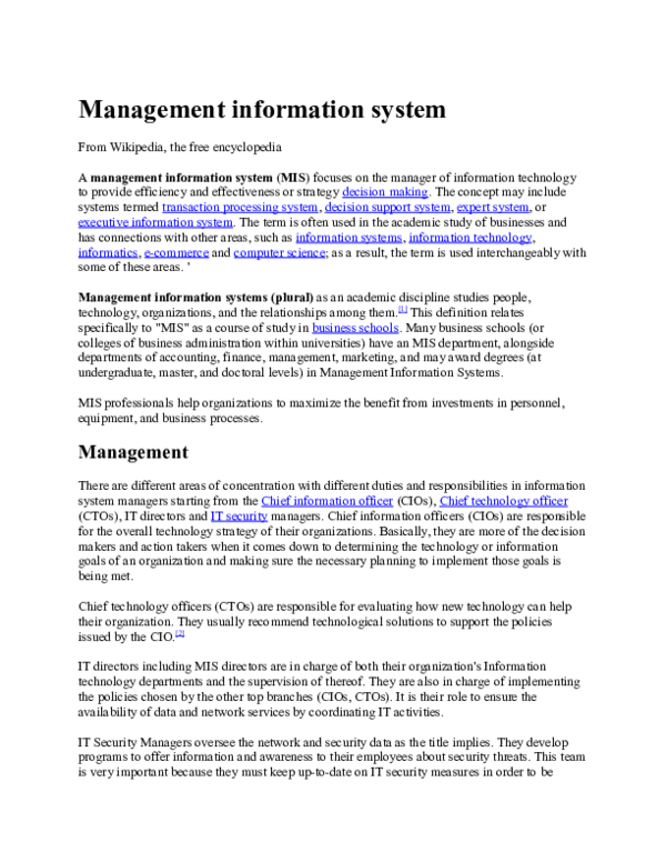 (DOC) Management information system