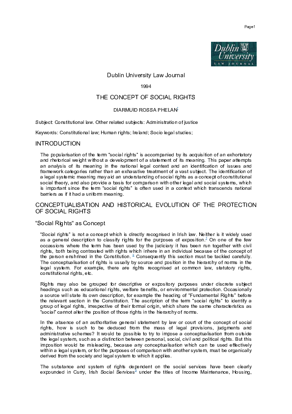 (PDF) The Concept of Social Rights