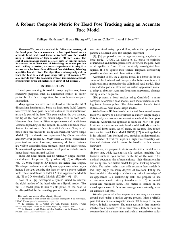 (PDF) A robust composite metric for head pose tracking using an ...