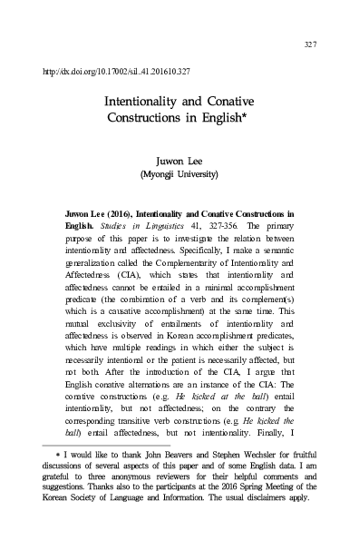 (PDF) Intentionality and Conative Constructions in English