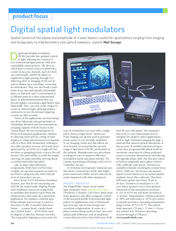 (PDF) Digital spatial light modulators