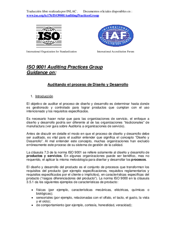 (PDF) ISO 9001 Auditing Practices Group Guidance on: Auditando el ...