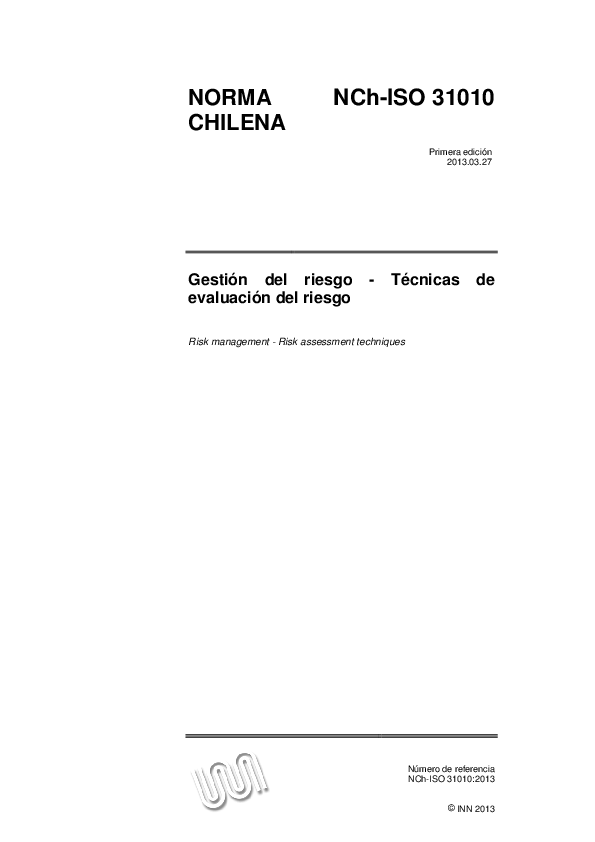 (PDF) NORMA CHILENA NCh-ISO 31010 Gestión del riesgo -Técnicas de ...