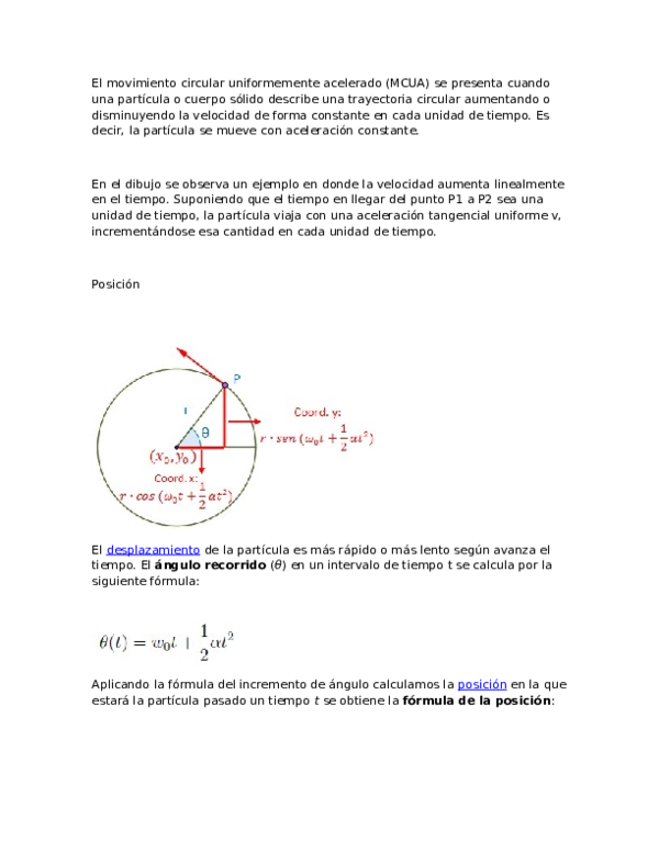 (DOC) El movimiento circular uniformemente acelerado