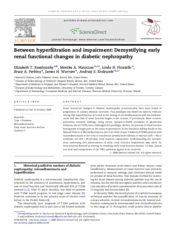 (PDF) Between hyperfiltration and impairment: Demystifying early renal ...