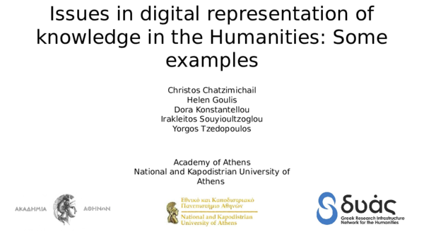 (PPT) (2016)" Issues in digital representation of knowledge in the ...
