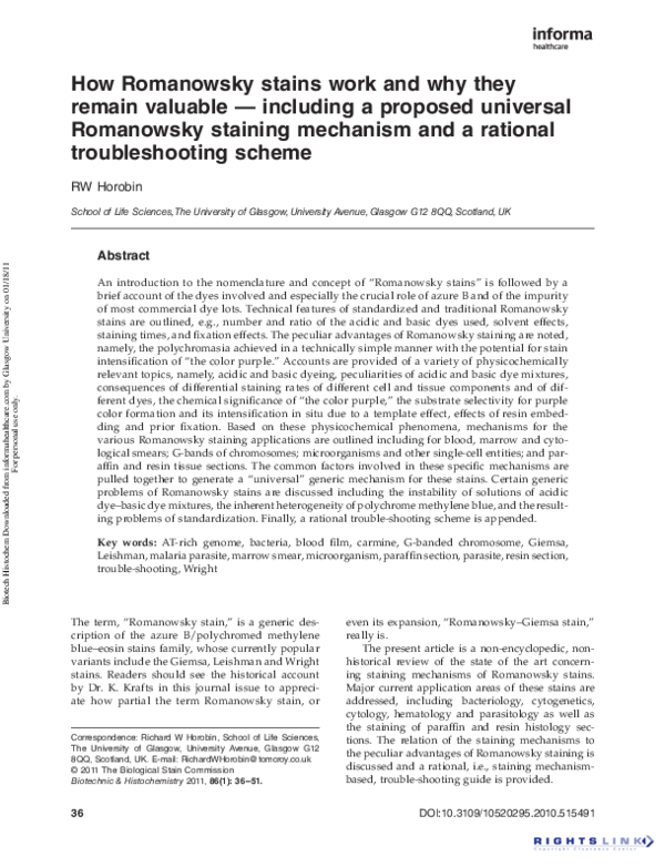 (PDF) How Romanowsky stains work and why they remain valuable ...