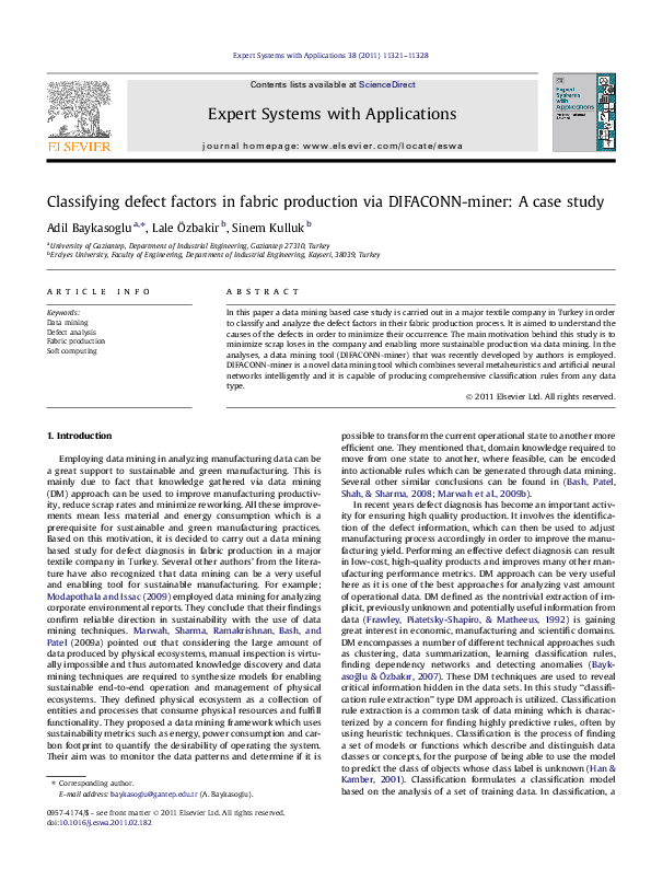 (PDF) Classifying defect factors in fabric production via DIFACONN ...