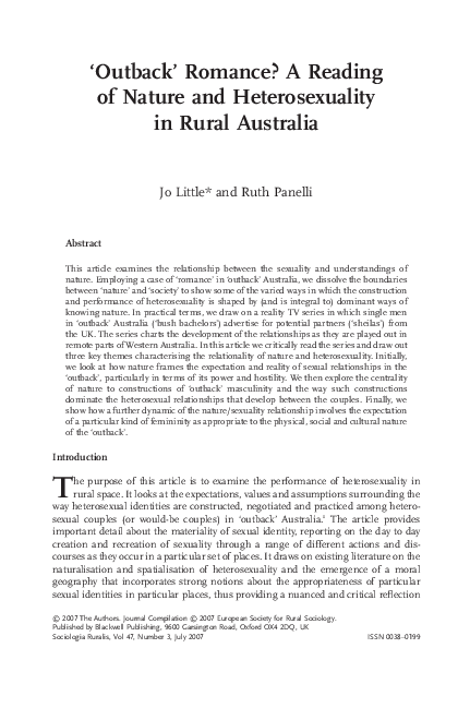(PDF) Outback? Romance? A Reading of Nature and Heterosexuality in ...