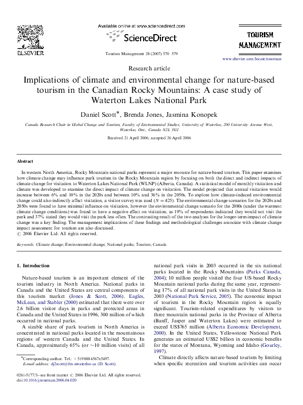 (PDF) Implications of climate and environmental change for nature-based ...