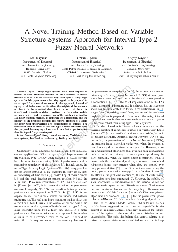 Pdf A Novel Training Method Based On Variable Structure Systems