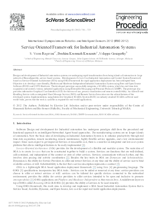 (PDF) Design and simulation of a SOA-based system of systems for automation in the residential ...