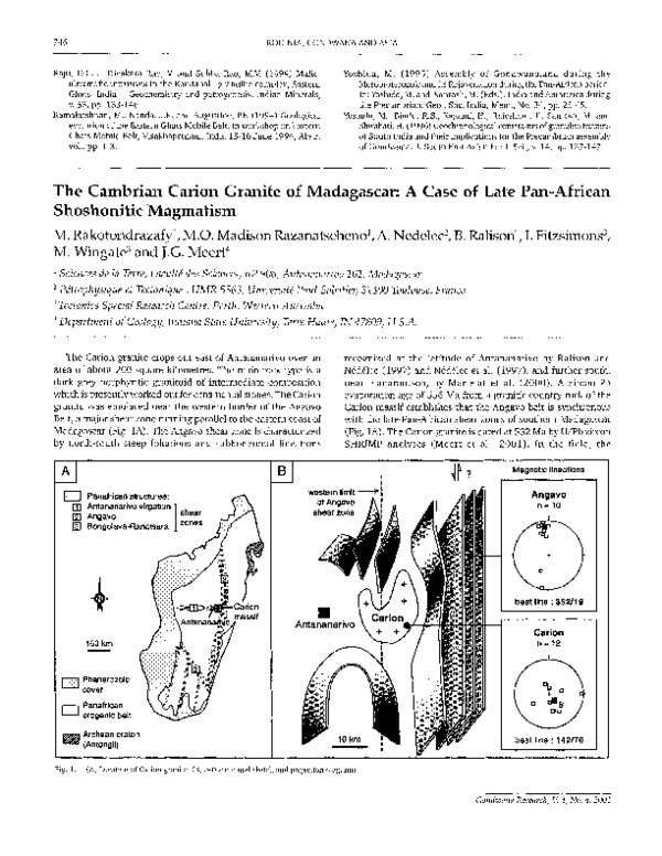(PDF) The Cambrian Carion Granite of Madagascar: A Case of Late Pan ...
