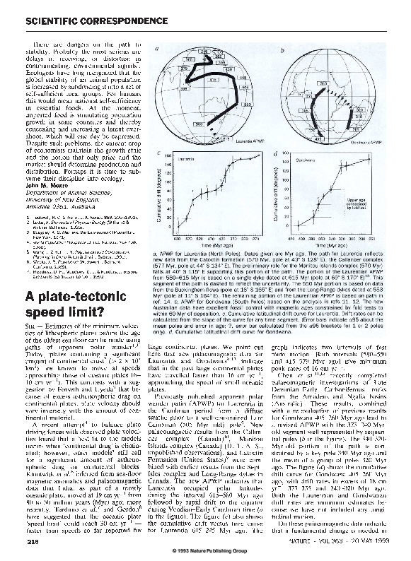 (PDF) A plate-tectonic speed limit?