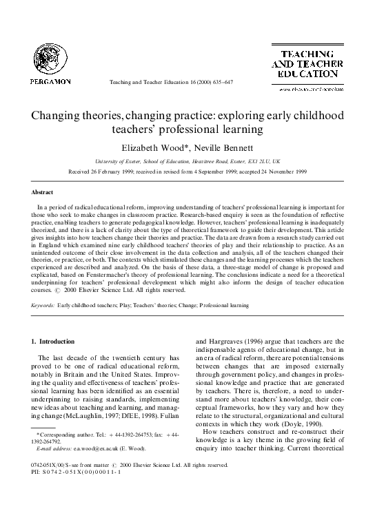 (PDF) Changing theories, changing practice: Exploring early childhood ...