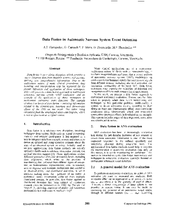 (PDF) Data fusion in autonomic nervous system event detection