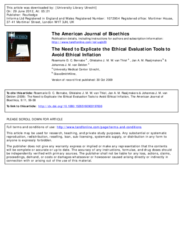 (PDF) The need to explicate the ethical evaluation tools to avoid ...
