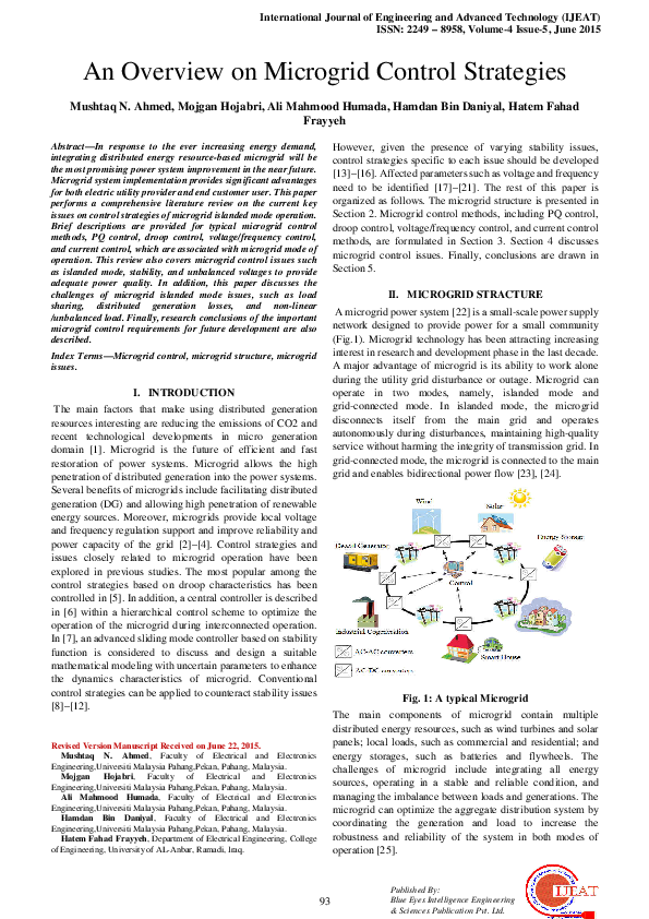 (PDF) An Overview on Microgrid Control Strategies