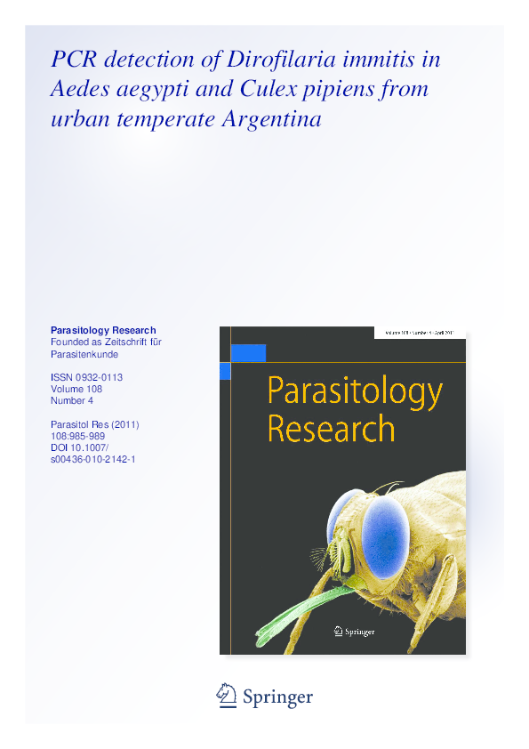 (PDF) PCR detection of Dirofilaria immitis in Aedes aegypti and Culex pipiens from urban ...