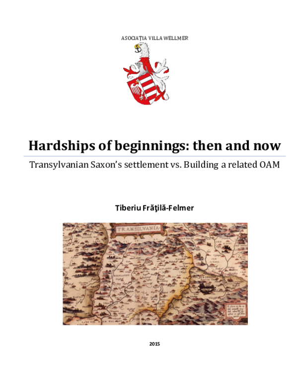 (PDF) Hardships of beginnings: then and now