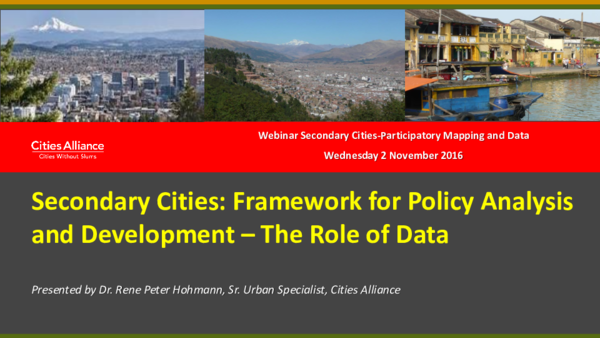 (PDF) Secondary Cities: Framework for Policy Analysis and Development ...
