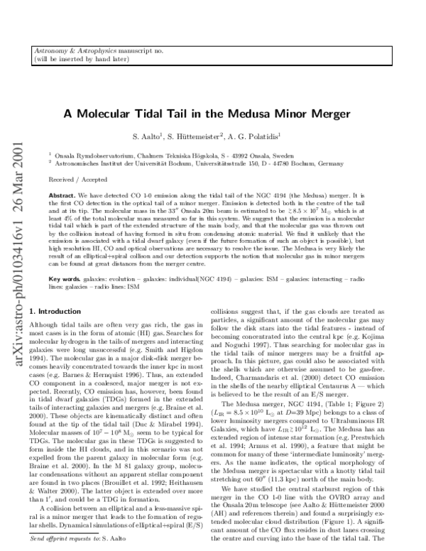 (PDF) A Molecular Tidal Tail in the Medusa Minor Merger
