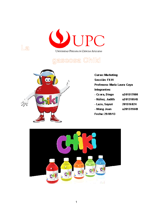 (DOC) La gaseosa Chiki