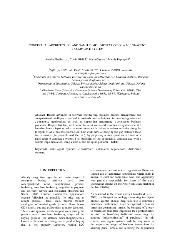 Pdf Conceptual Architecture And Sample Implementation Of A Multi