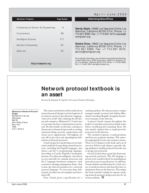 (PDF) Network protocol textbook is an asset [Book Review]