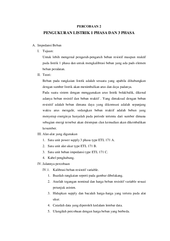 (PDF) PENGUKURAN LISTRIK 1 PHASA DAN 3 PHASA